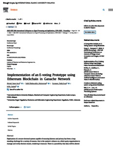 Implementation of an E-voting prototype using Ethereum blockchain in Ganache network - IIUM ...